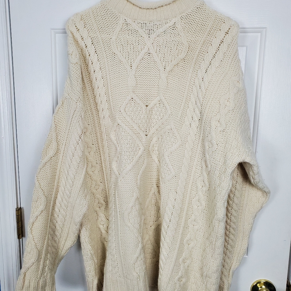 Aran Crafts Merino Wool Sweater Made In Ireland - Gem